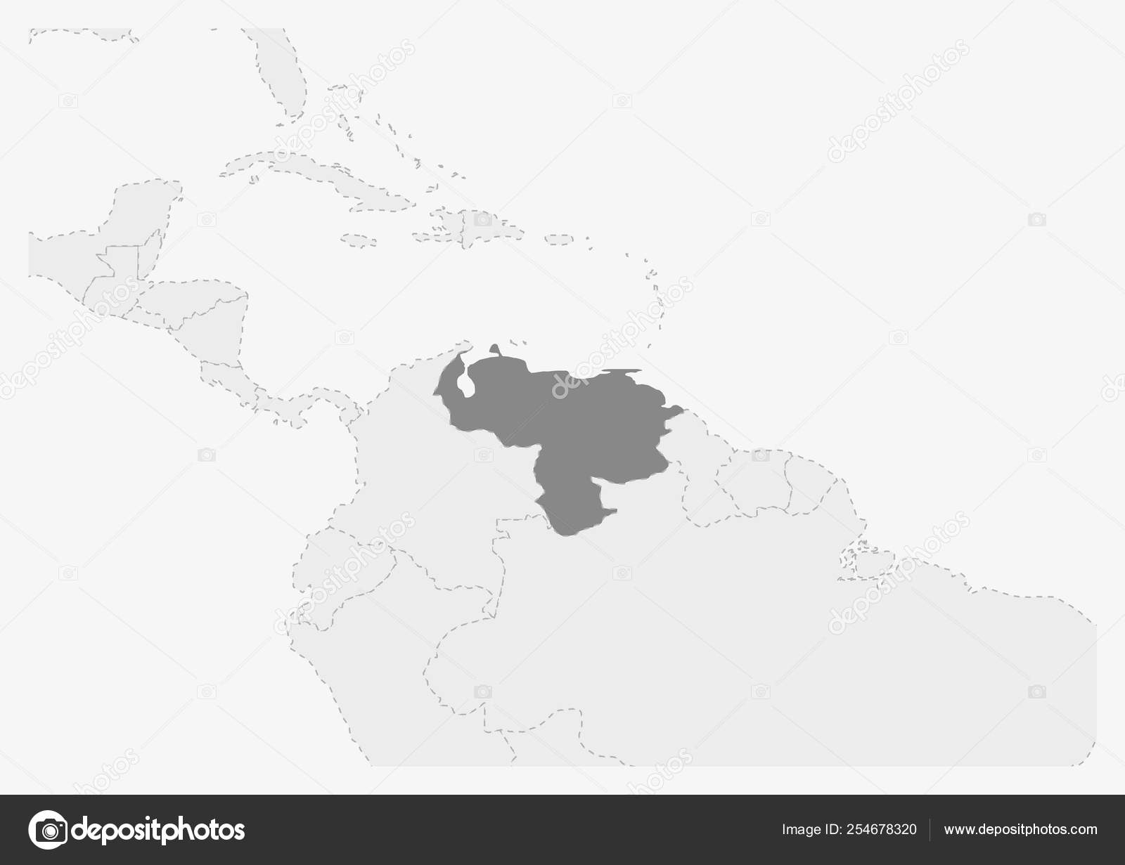 Map of America with highlighted Venezuela map Stock Vector by ©boldg ...
