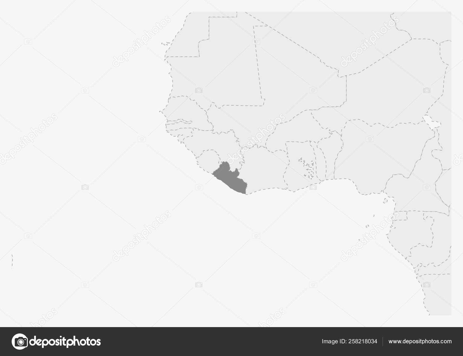 Map of Africa with highlighted Liberia map Stock Vector by ©boldg 258218034
