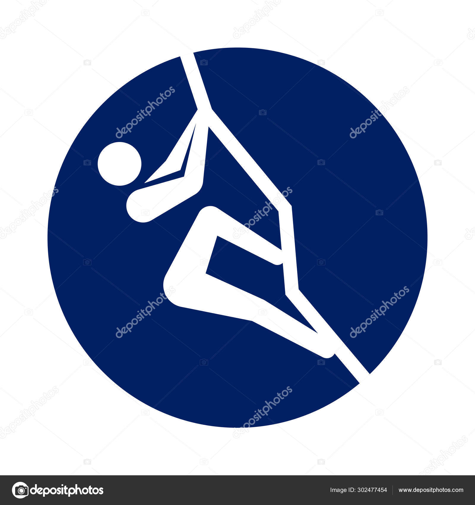 Round Sport Climbing pictogram, new sport icon in blue circle. Stock ...