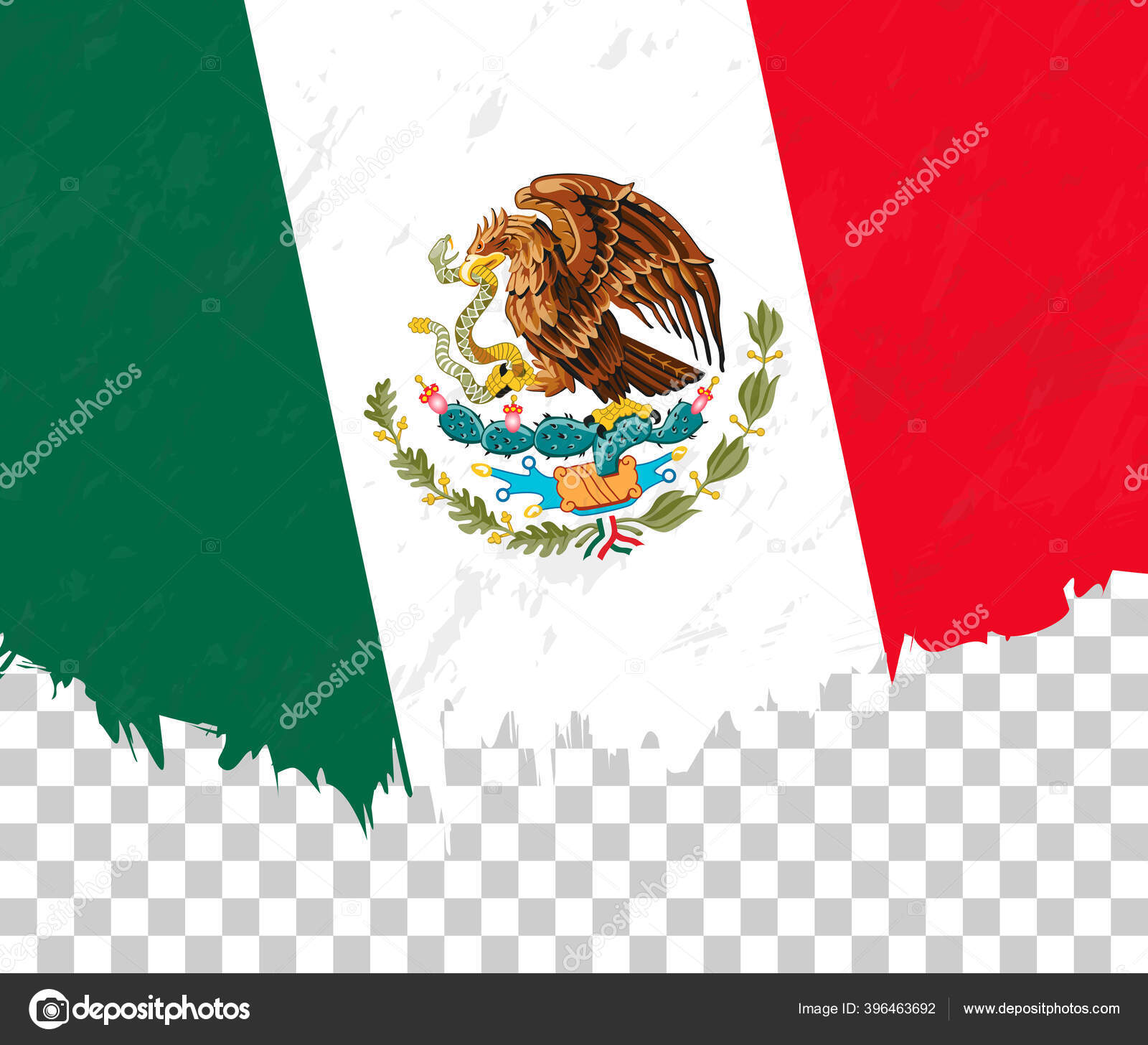 Grunge Style Flag Mexico Transparent Background Stock Vector by ©boldg ...