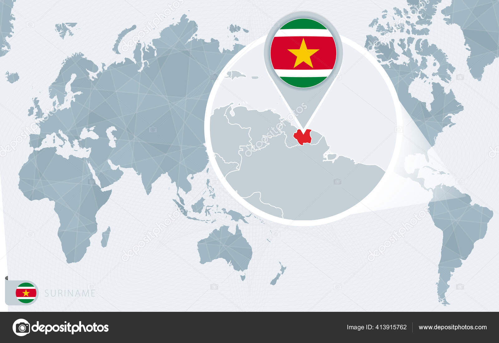 Suriname location on the continent