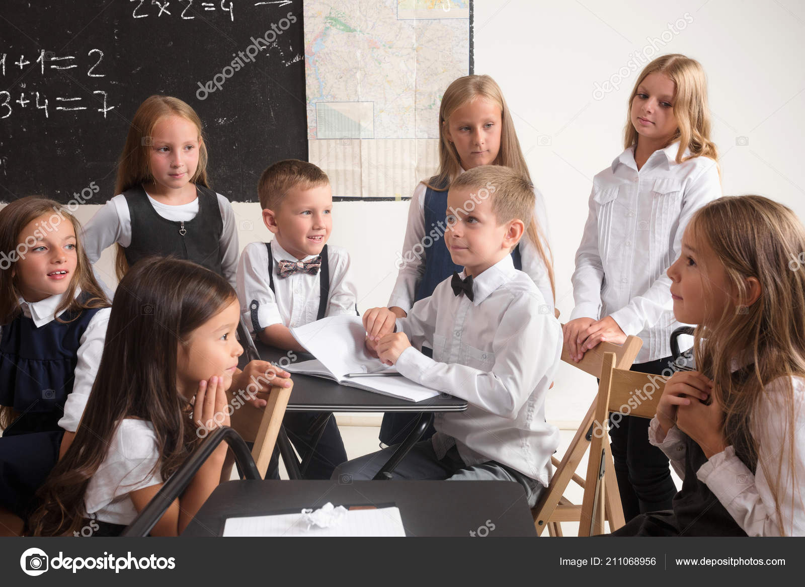 School children in classroom at lesson — Stock Photo © vova130555@gmail ...