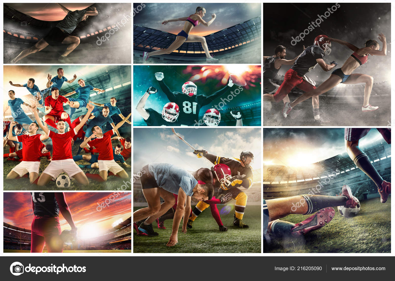 Irresistible Attack Multi Sports Collage Soccer American Football ...