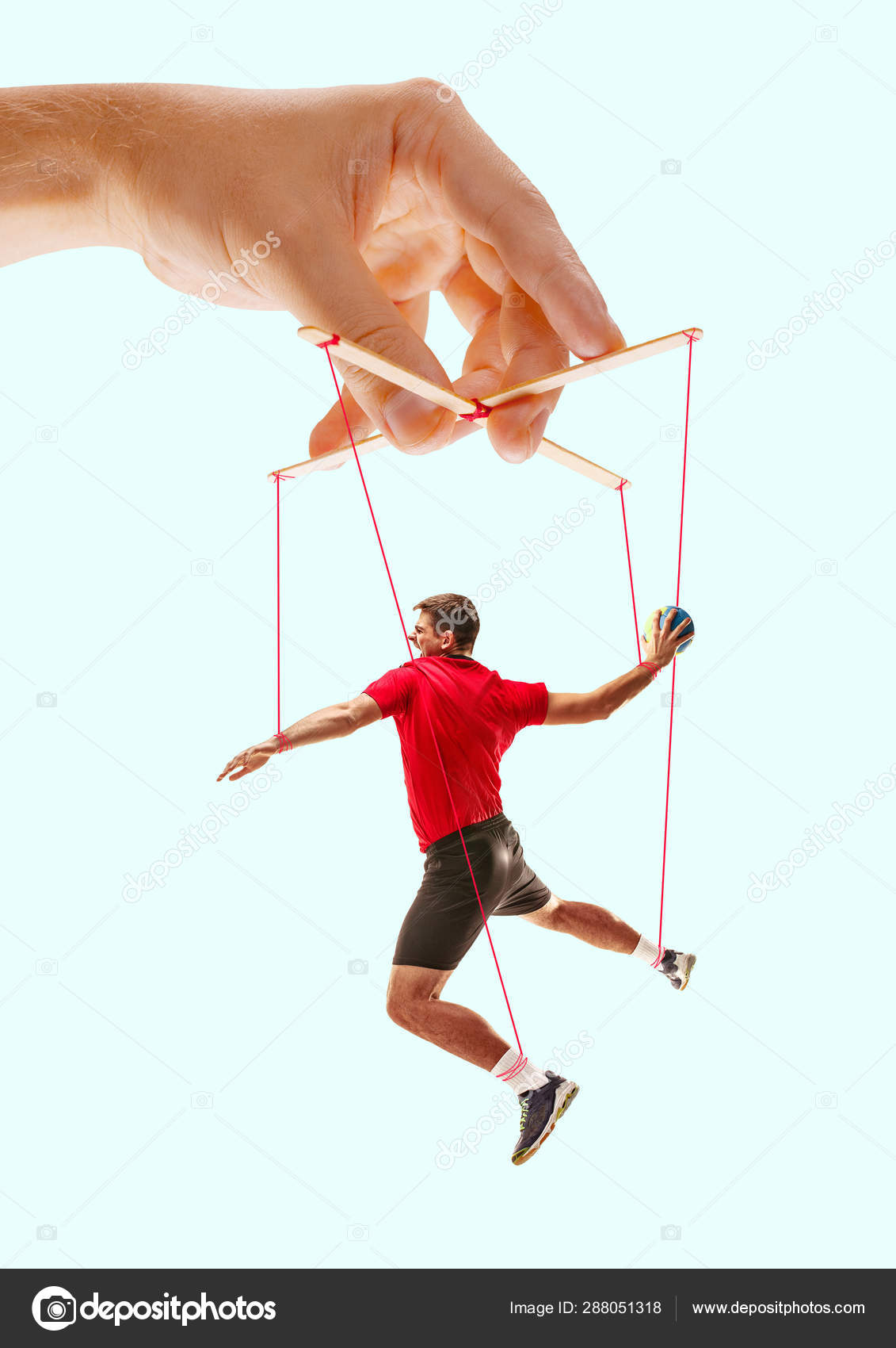 Man like a puppet in somebodies hands. Concept of manipulation — Stock ...