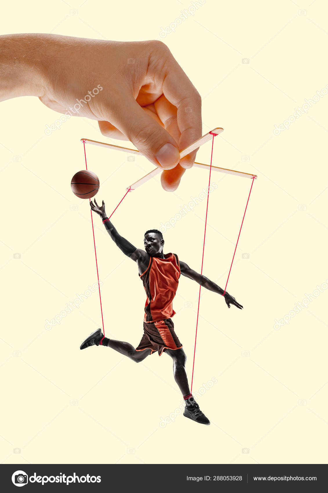 Man like a puppet in somebodies hands. Concept of manipulation — Stock ...