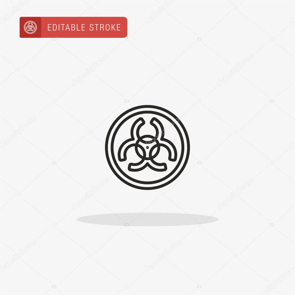 Icono de peligro biológico vector. Icono de riesgo biológico para ...