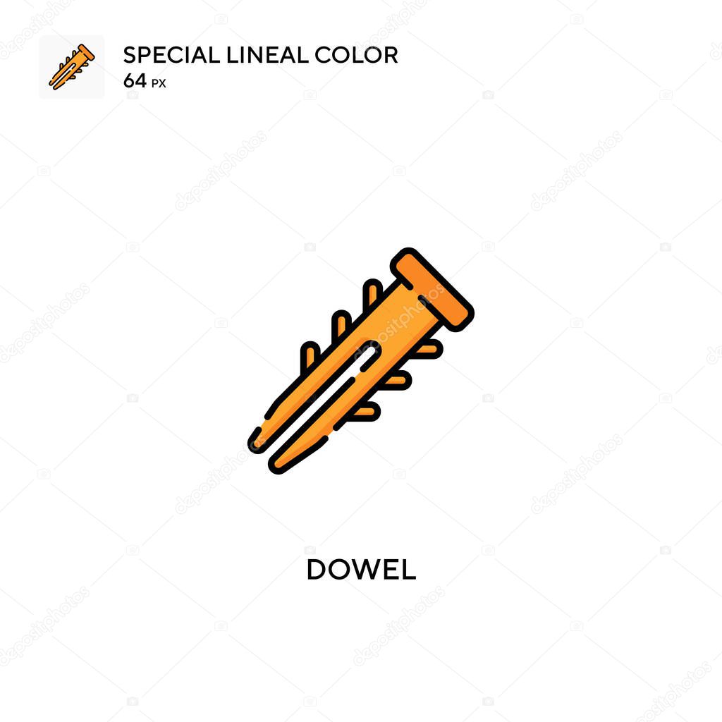 Dowel icono especial vector de color lineal. Iconos de clavija para su ...
