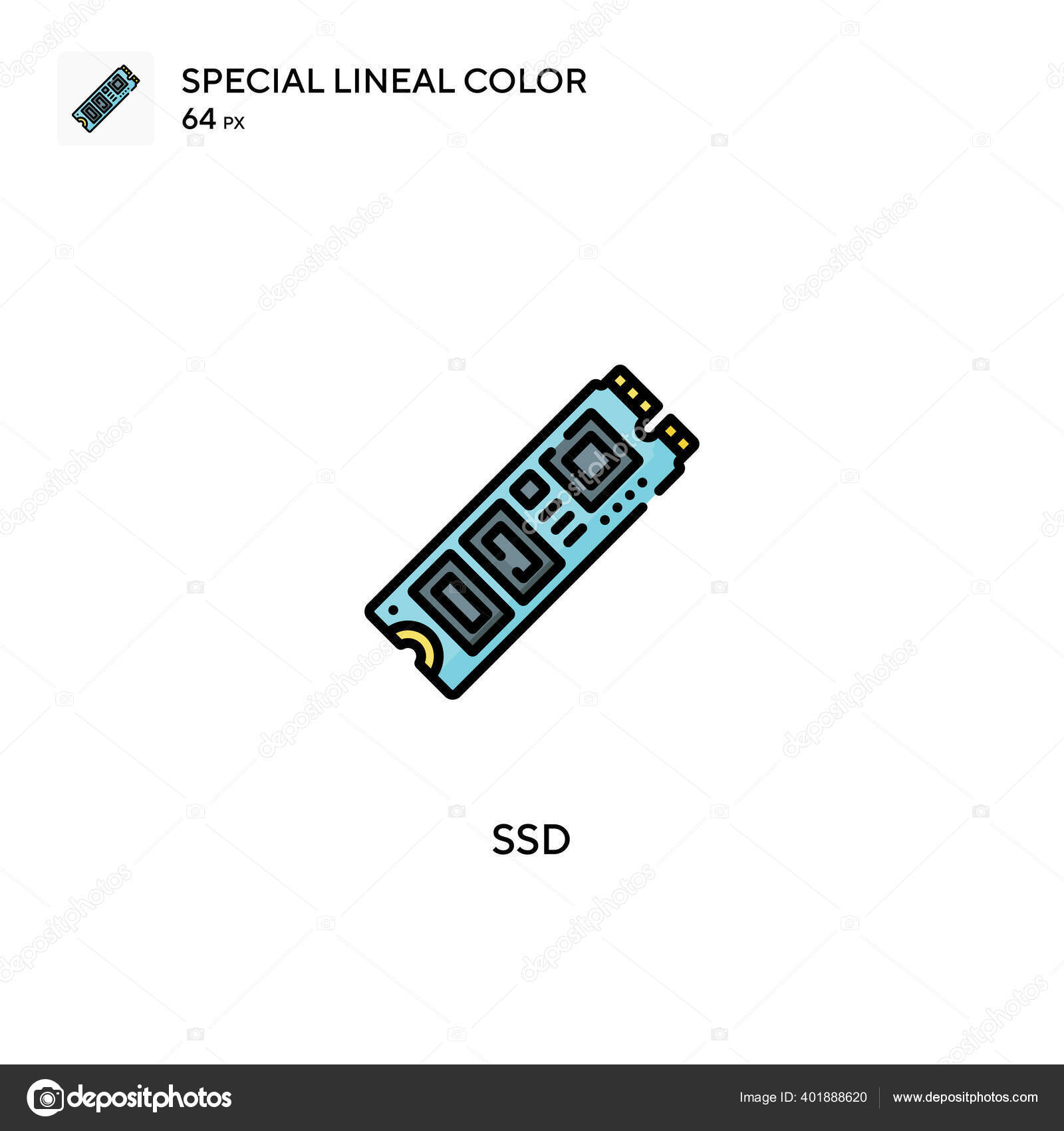 Ssd Special Lineal Color Vector Icon Ssd Icons Your Business Stock ...
