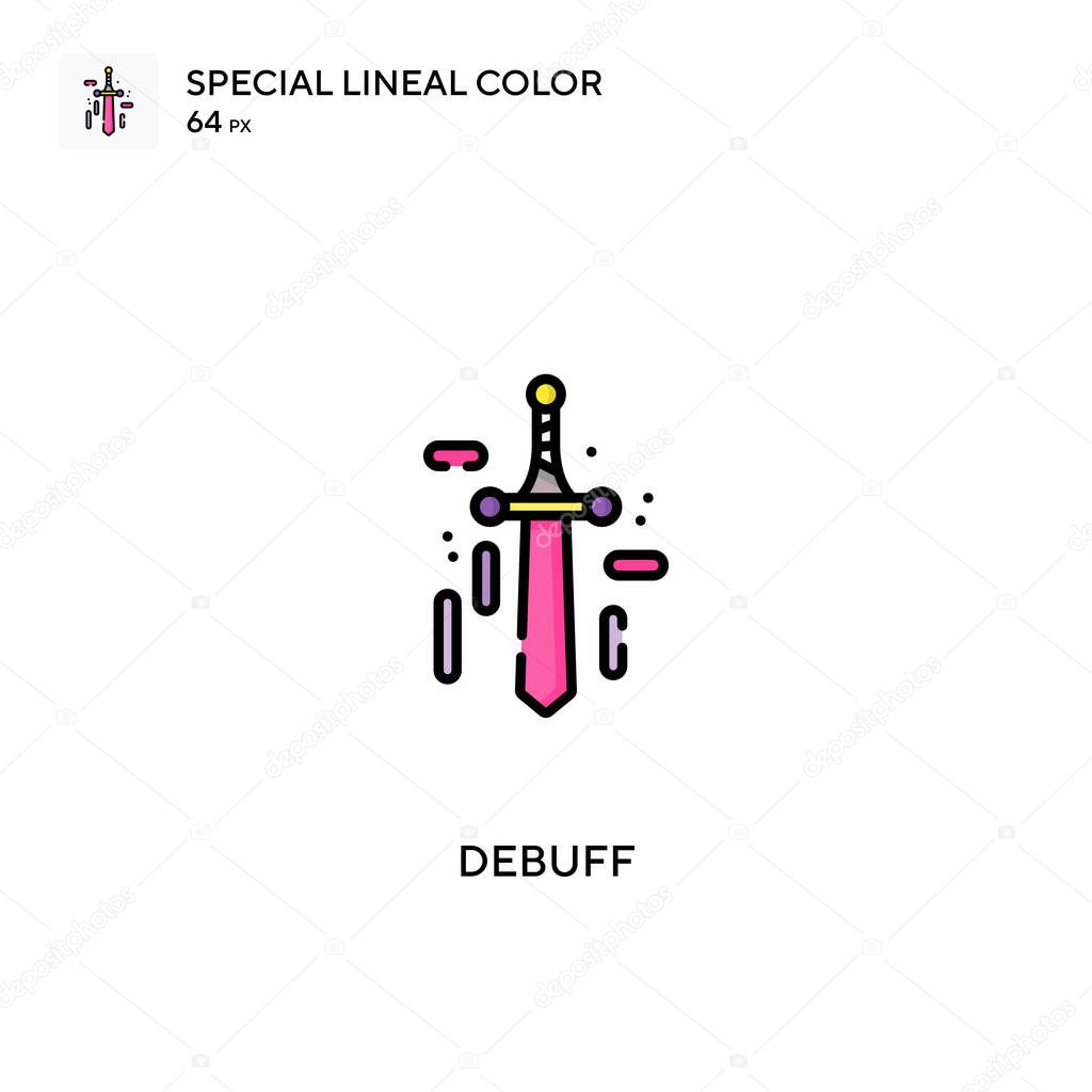 Debuff Icono especial de vector de color lineal. Iconos de depuración ...