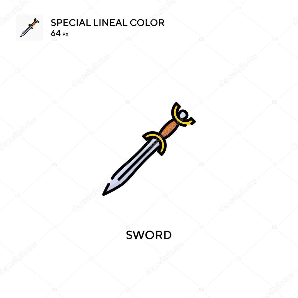 Espada Icono especial de vector de color lineal. Iconos de espada para ...