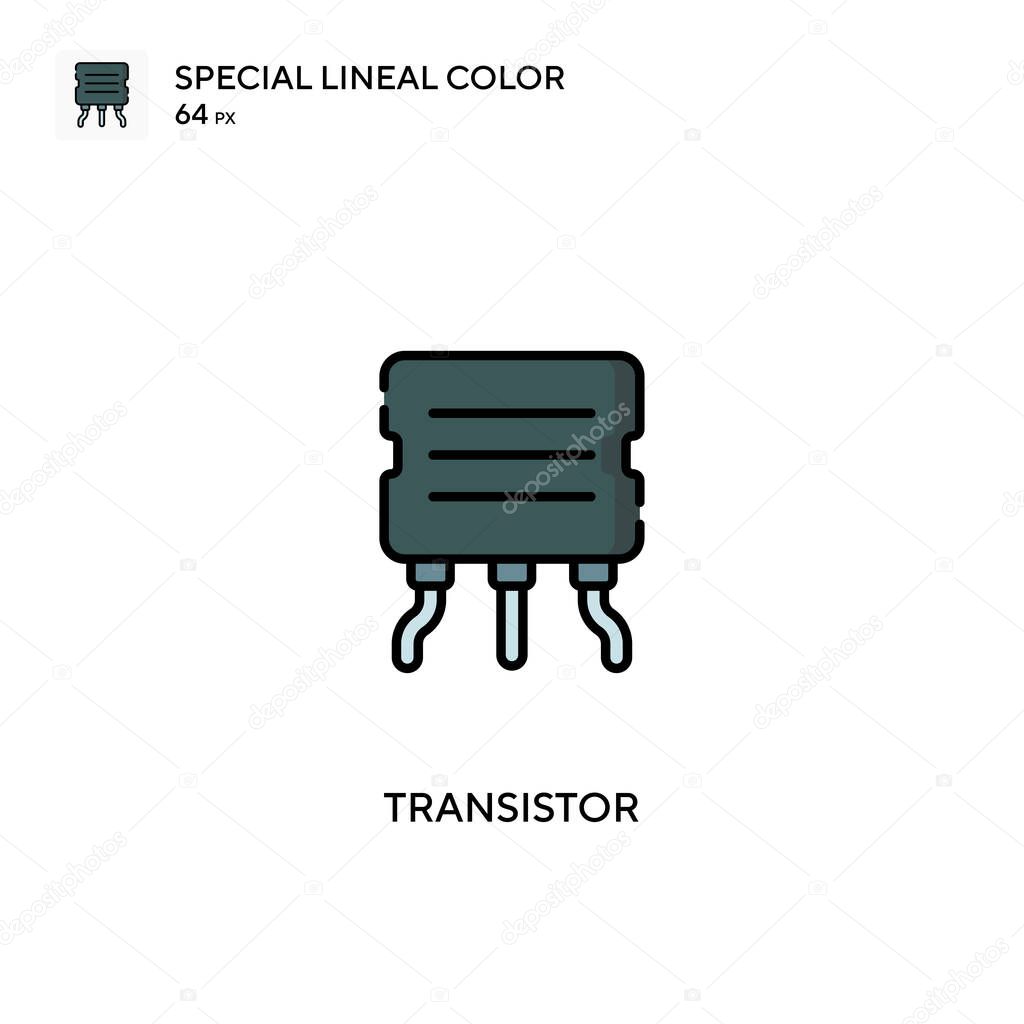 Transistor Iconos especiales de color lineal.Iconos de transistor para su proyecto empresarial 2023