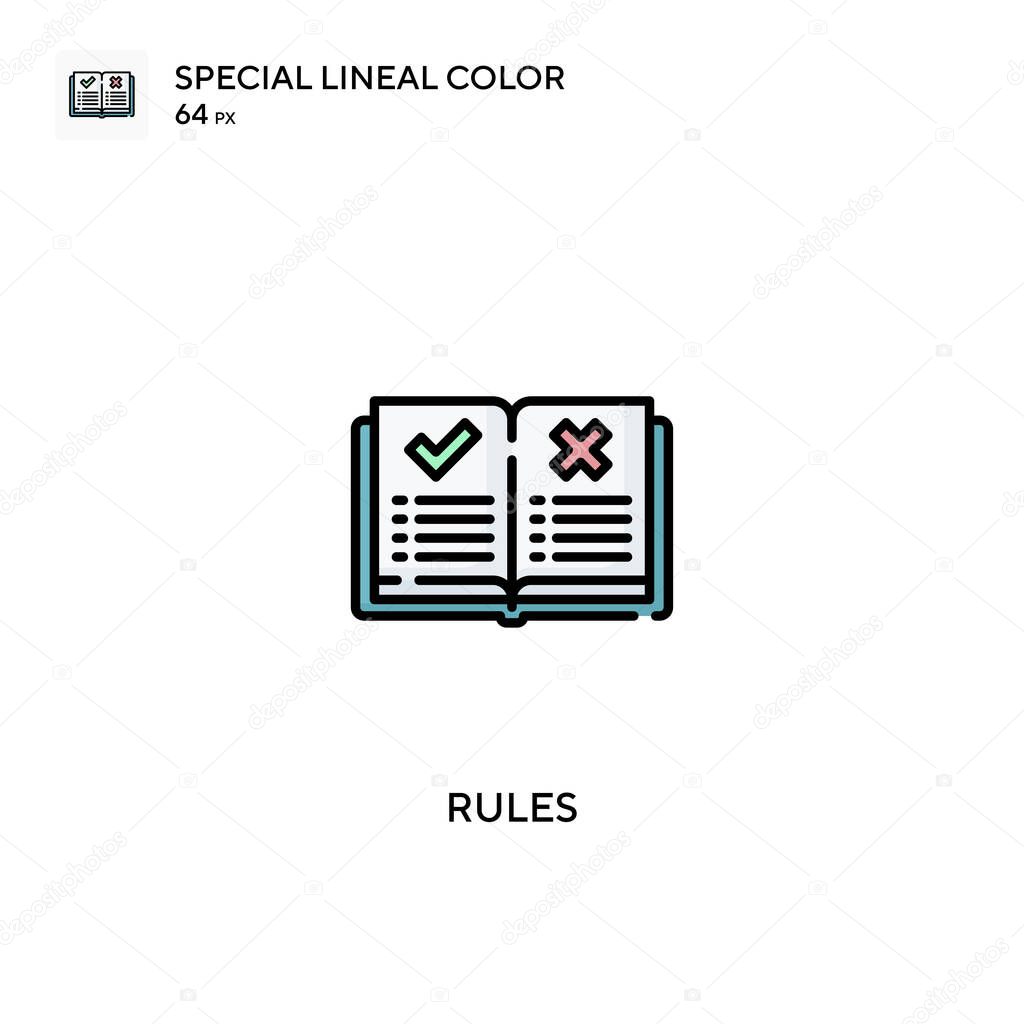 Reglas Icono de color lineal especial.Reglas iconos para su proyecto de ...