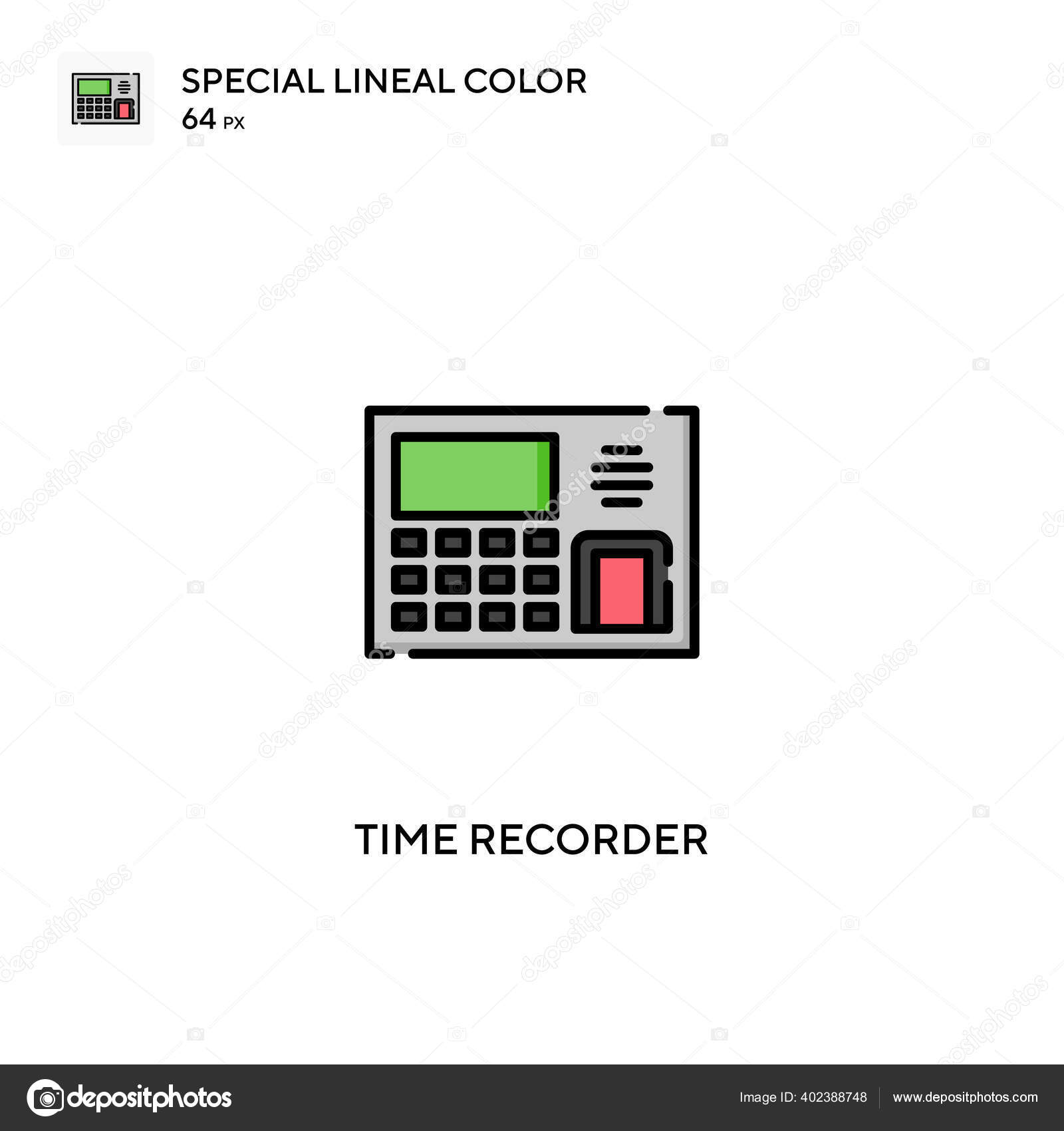 Time Recorder Special Lineal Color Icon Time Recorder Icons Your Stock ...