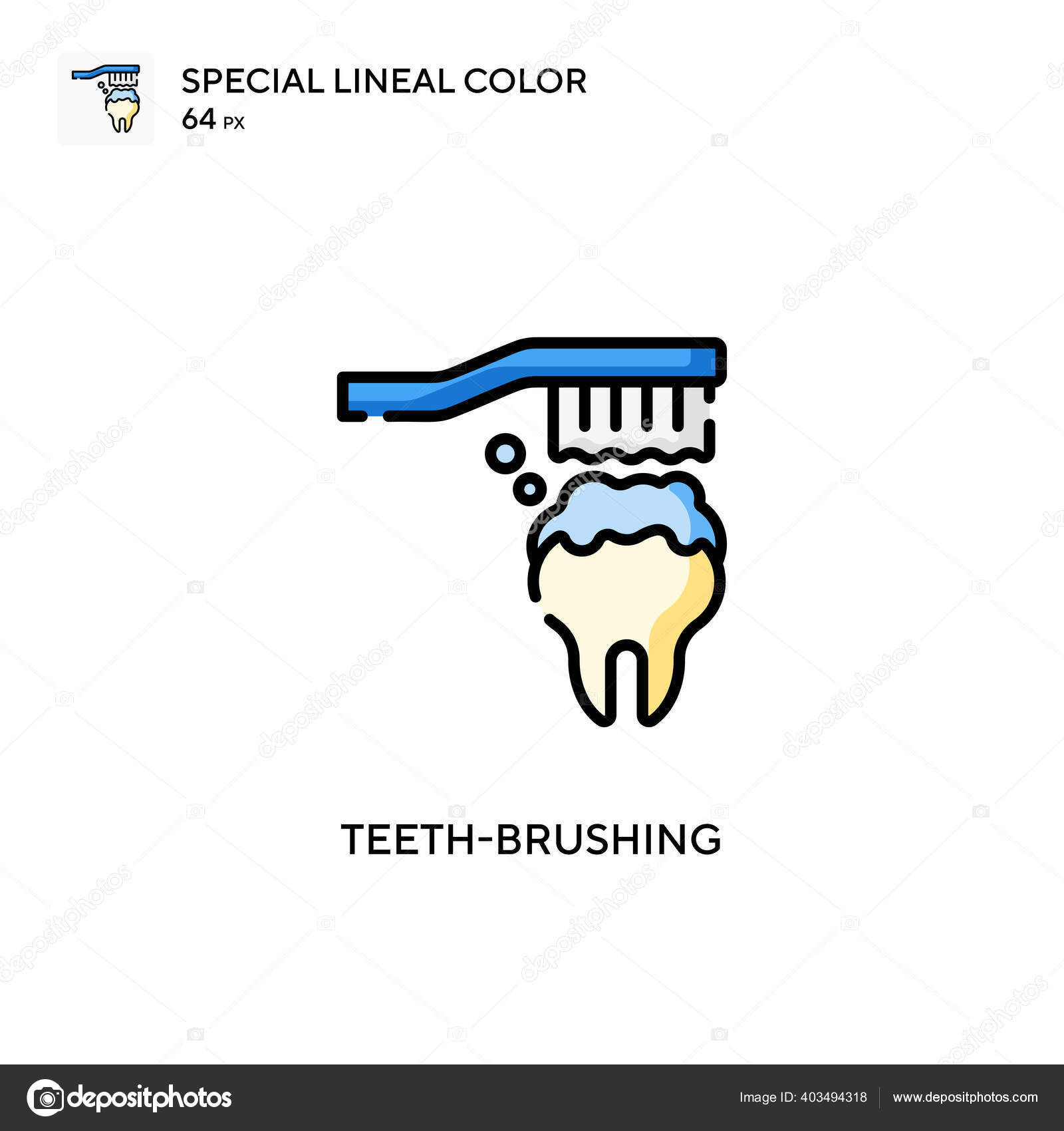 Teeth Brushing Special Lineal Color Icon Illustration Symbol Design Template Stock Vector Image ...