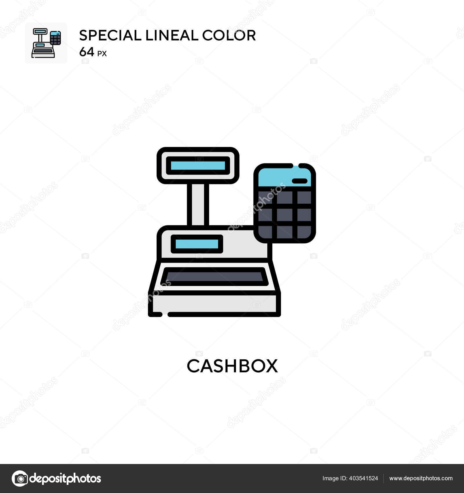Cashbox Special Lineal Color Icon Illustration Symbol Design Template ...