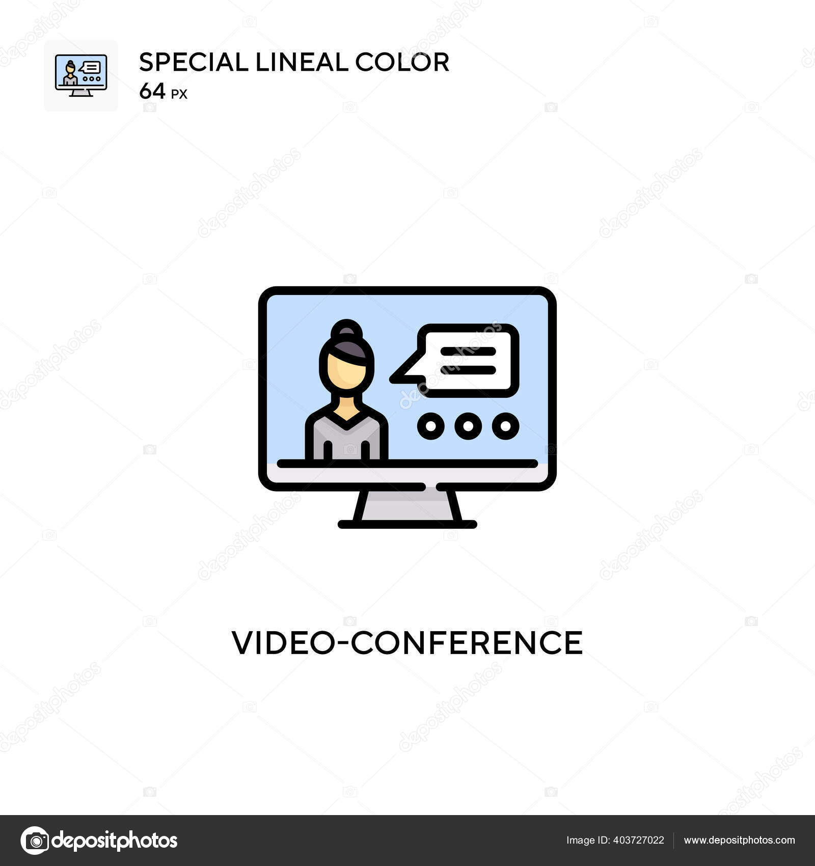 Video Conference Special Lineal Color Icon Illustration Symbol Design Template Stock Vector ...