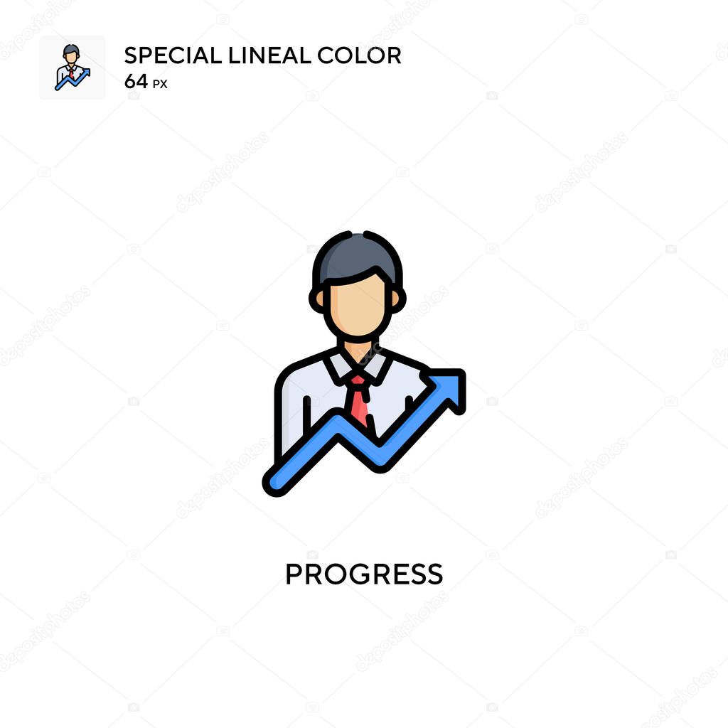Progreso Icono de color lineal especial. Plantilla de diseño de símbolo ...