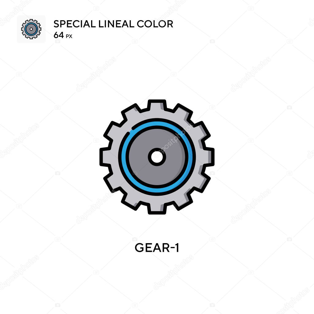 Gear-1 Icono especial de color lineal. Plantilla de diseño de símbolo ...