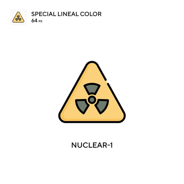 Nuclear-1 Icono especial de color lineal. Plantilla de diseño de ...