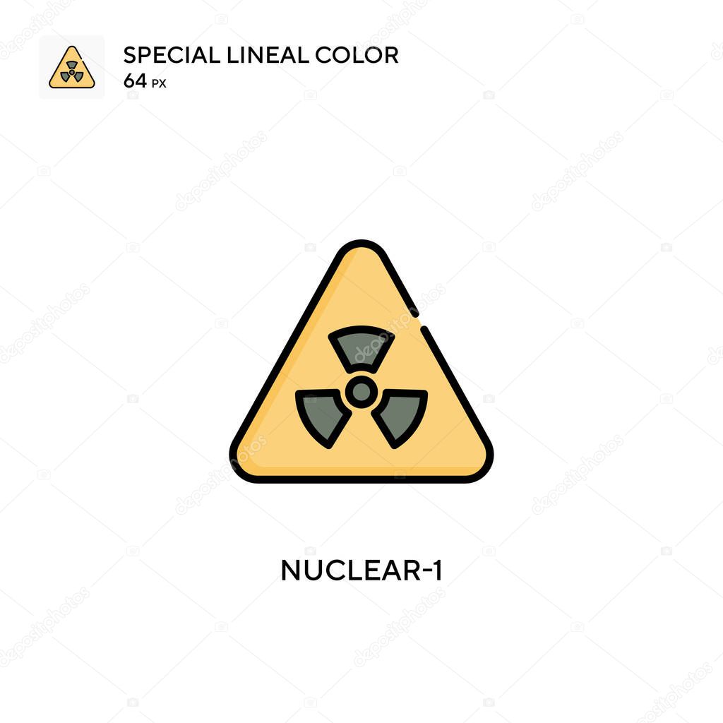 Nuclear-1 Icono especial de color lineal. Plantilla de diseño de ...