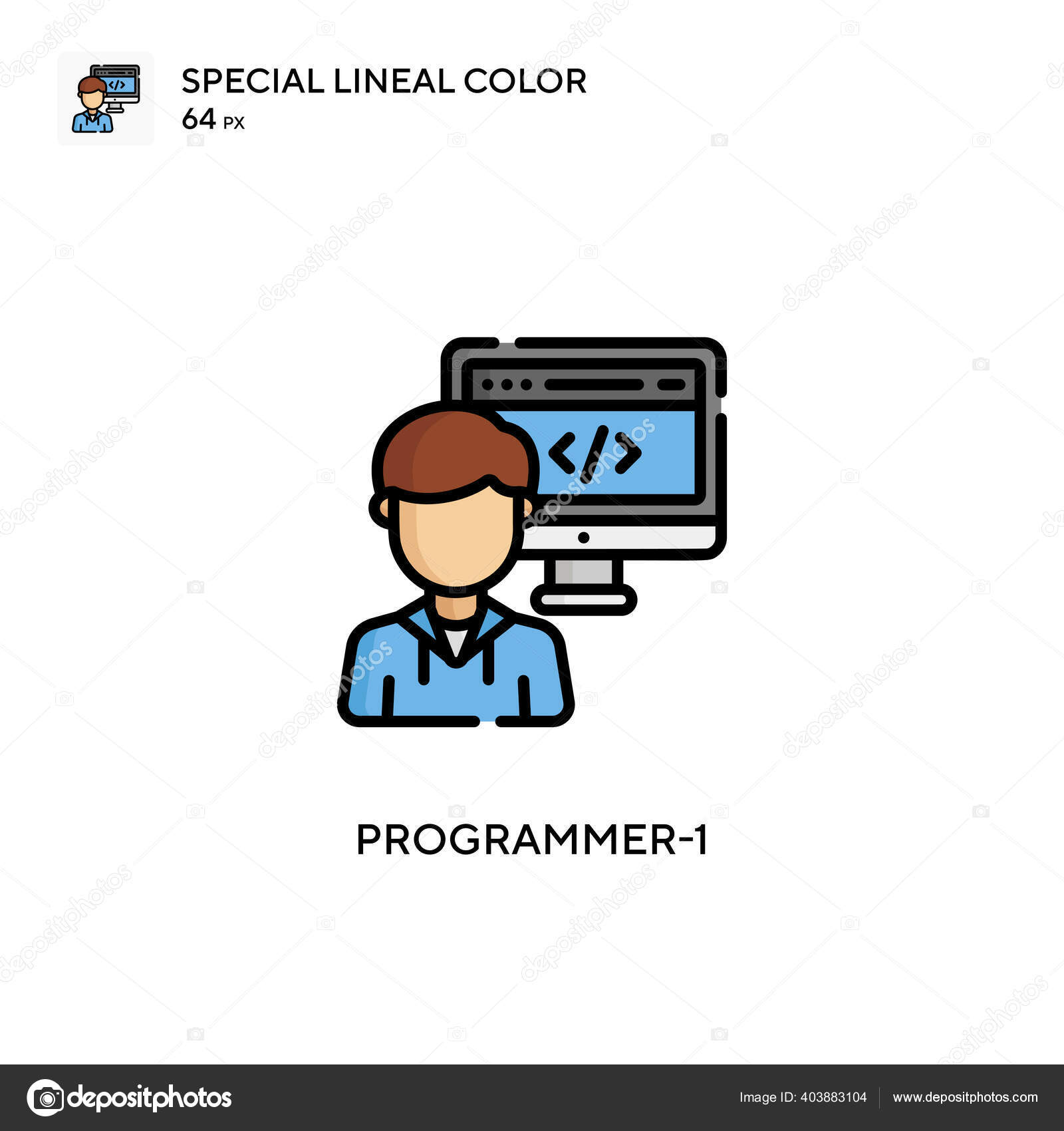 Programmer Simple Vector Icon Perfect Color Modern Pictogram Editable ...
