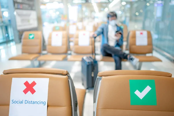 Social distancing or physical distancing concept. Correct and cross ...