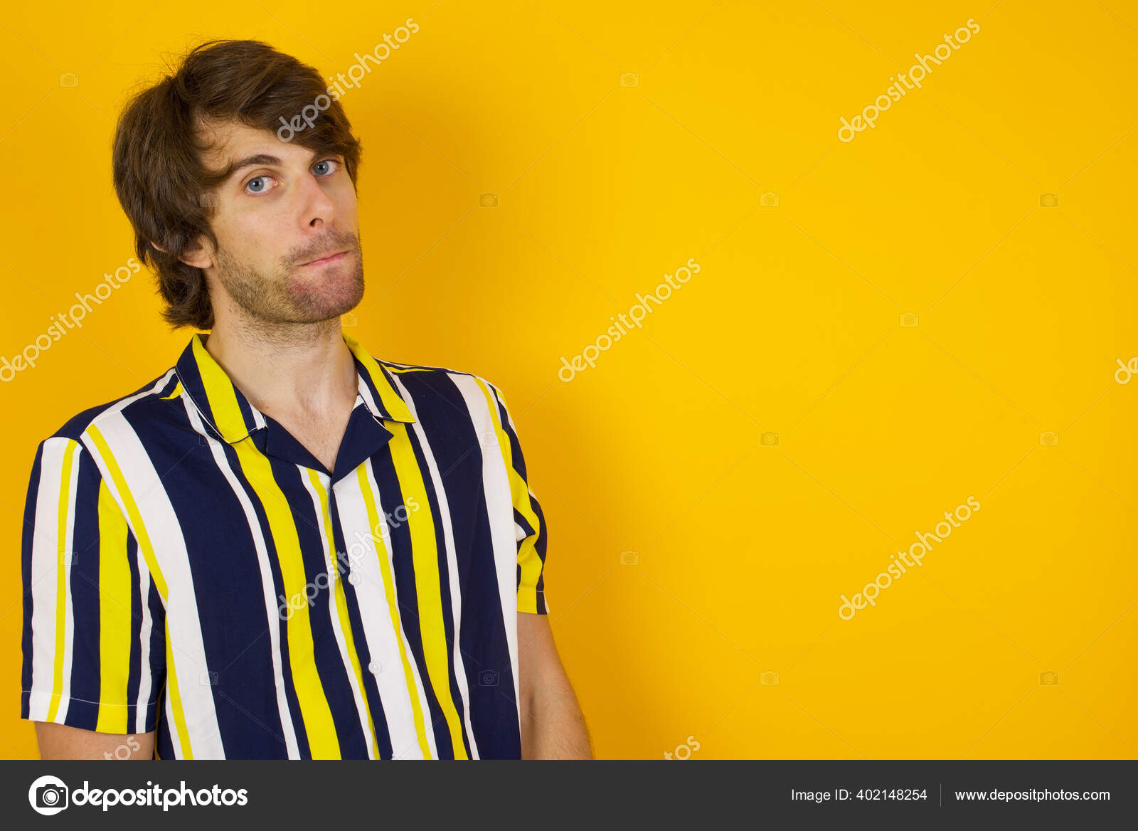 Beautiful Man Snobbish Expression Curving Lips Raising Eyebrows Looking ...