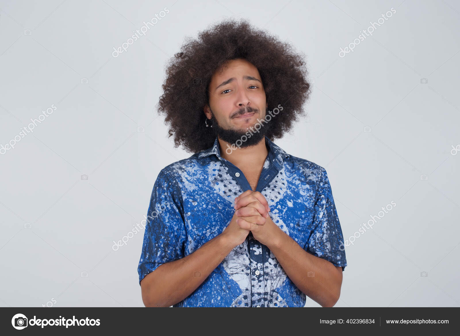 Handsome Man Half Length Front Portrait Isolated Gray Studio Background ...