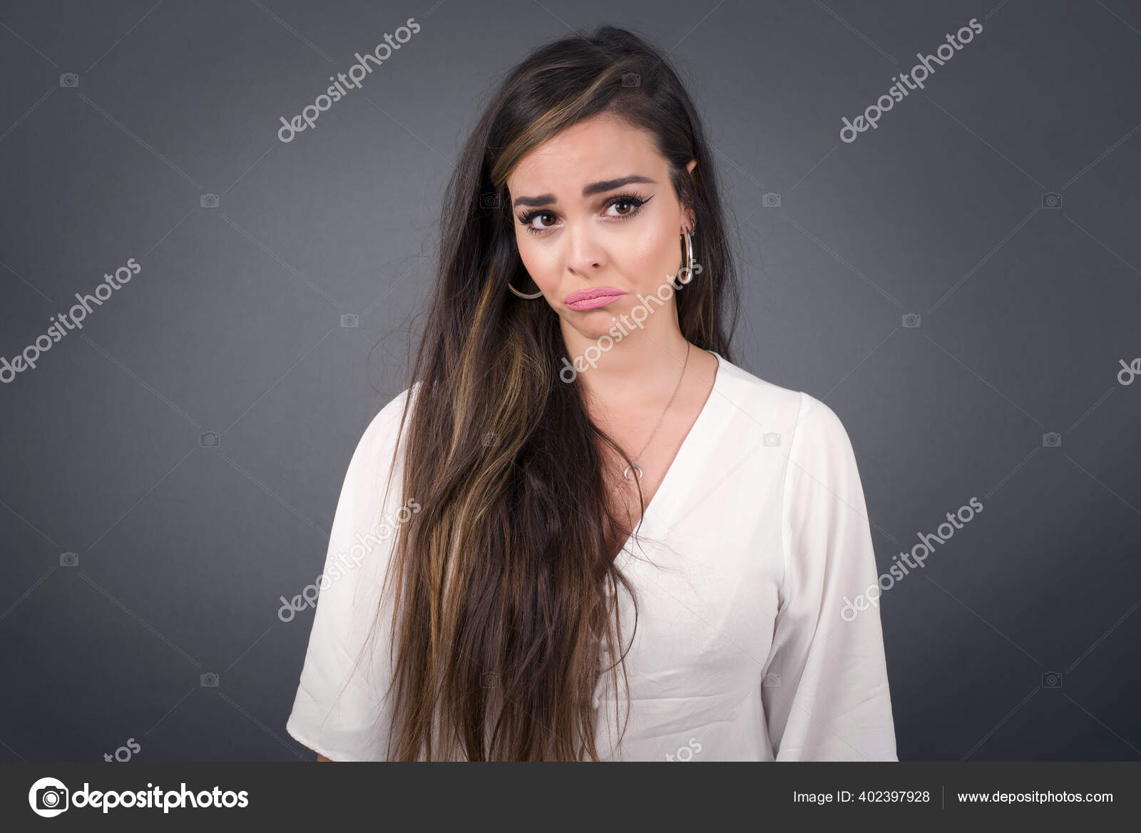 Beautiful Face Sad Woman Crying Desperate Depressed Tears Her Eyes — Stock Photo © Srtajihan ...