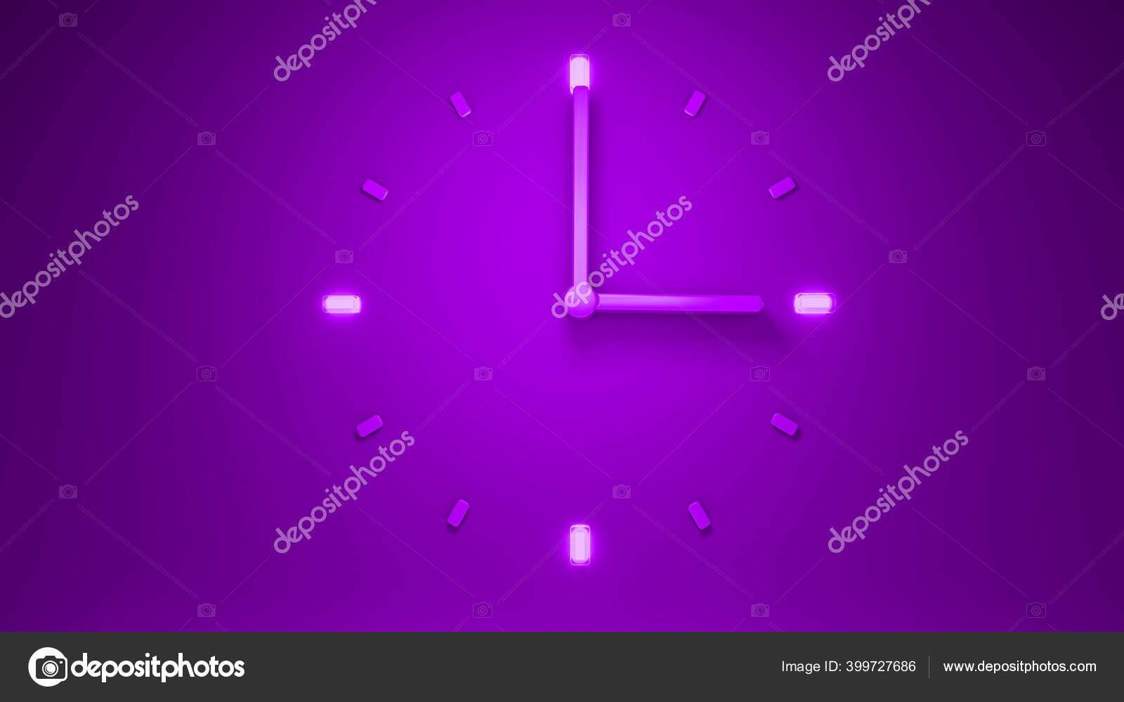 Backlit Purple Clock Time Illustration Rendering Subtle — Stock Photo ...