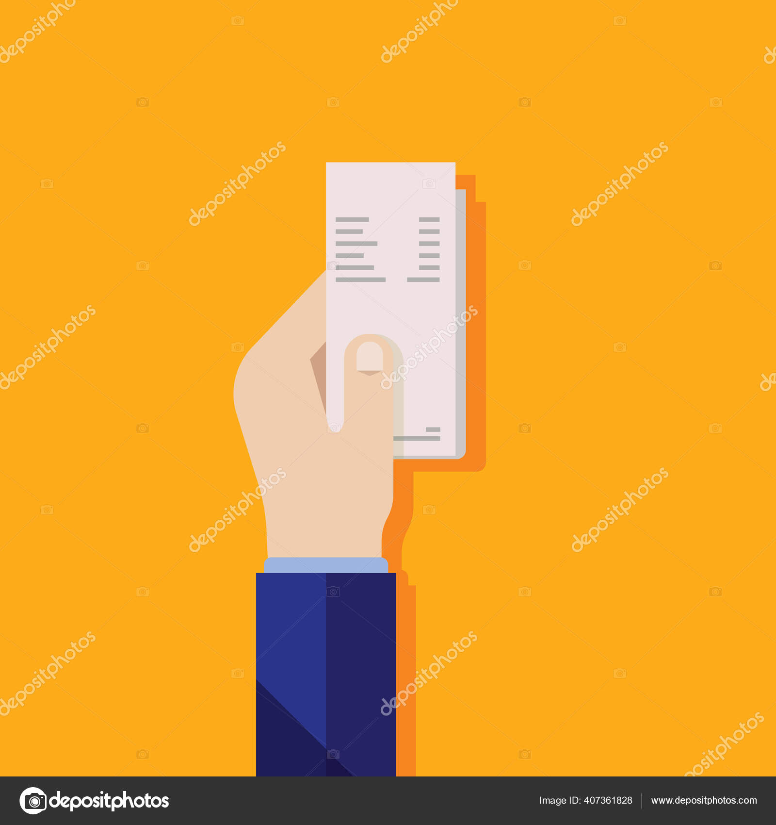 Mano Sosteniendo Recibo Vector de stock por ©urostomic 407361828