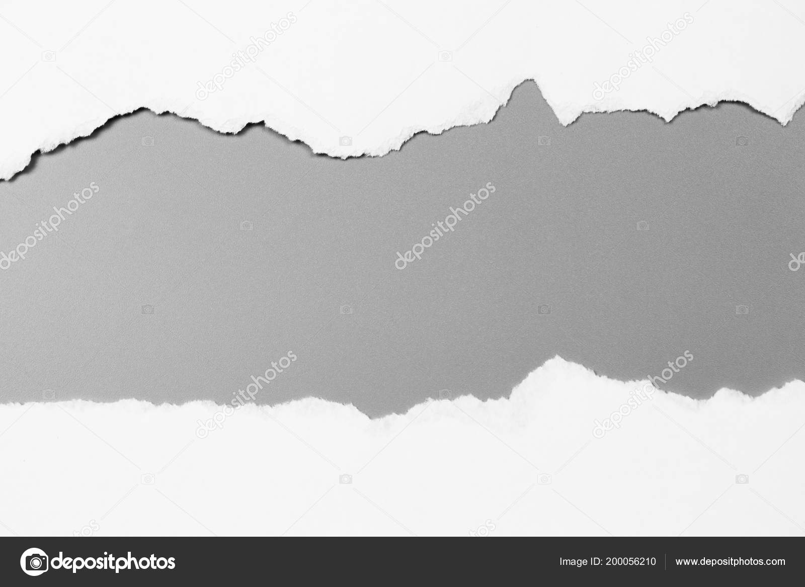 White Torn Paper Gray Background Collection Paper Rip Stock Photo by ...