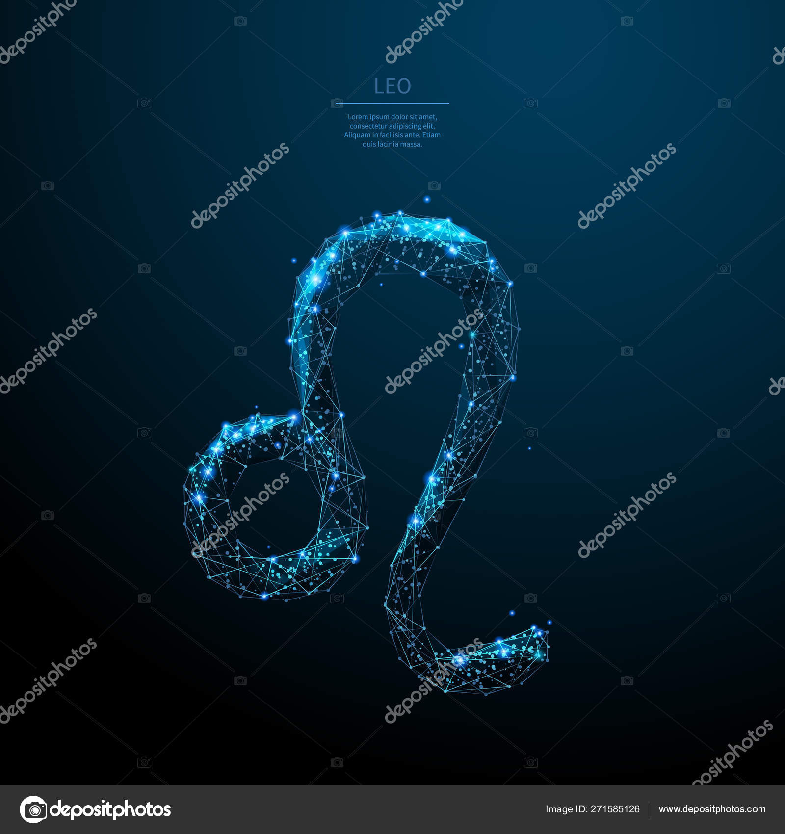 Lion zodiac sign low poly illustration wireframe Stock Vector Image by ...