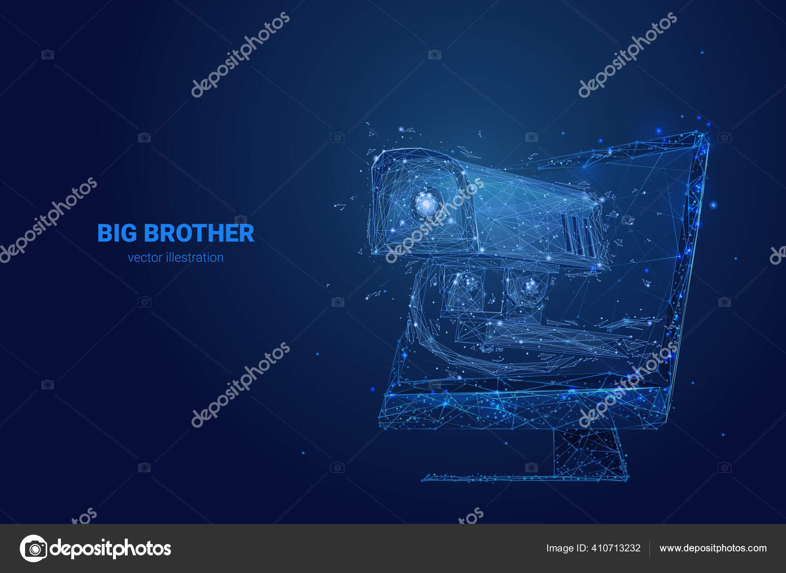 Digital wireframe of screen and security camera Stock Vector by ...