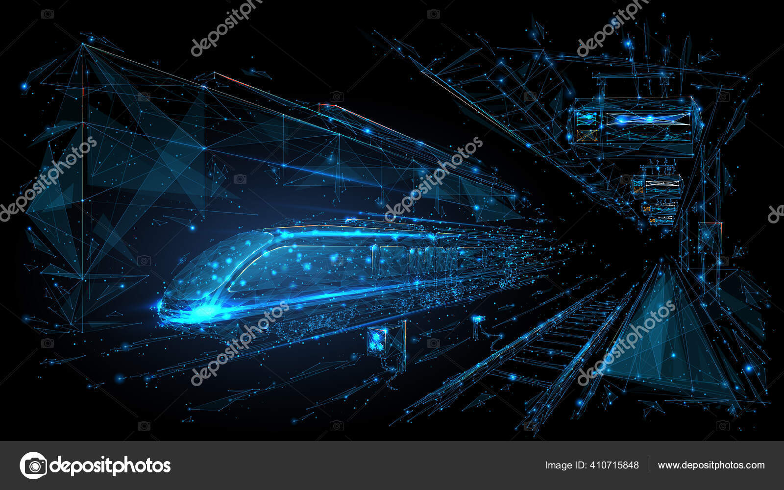 Digital low poly illustration of modern train Stock Vector by ©Tohey22 ...