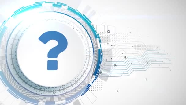 Question mark sign faq icon animation white digital elements technology ...