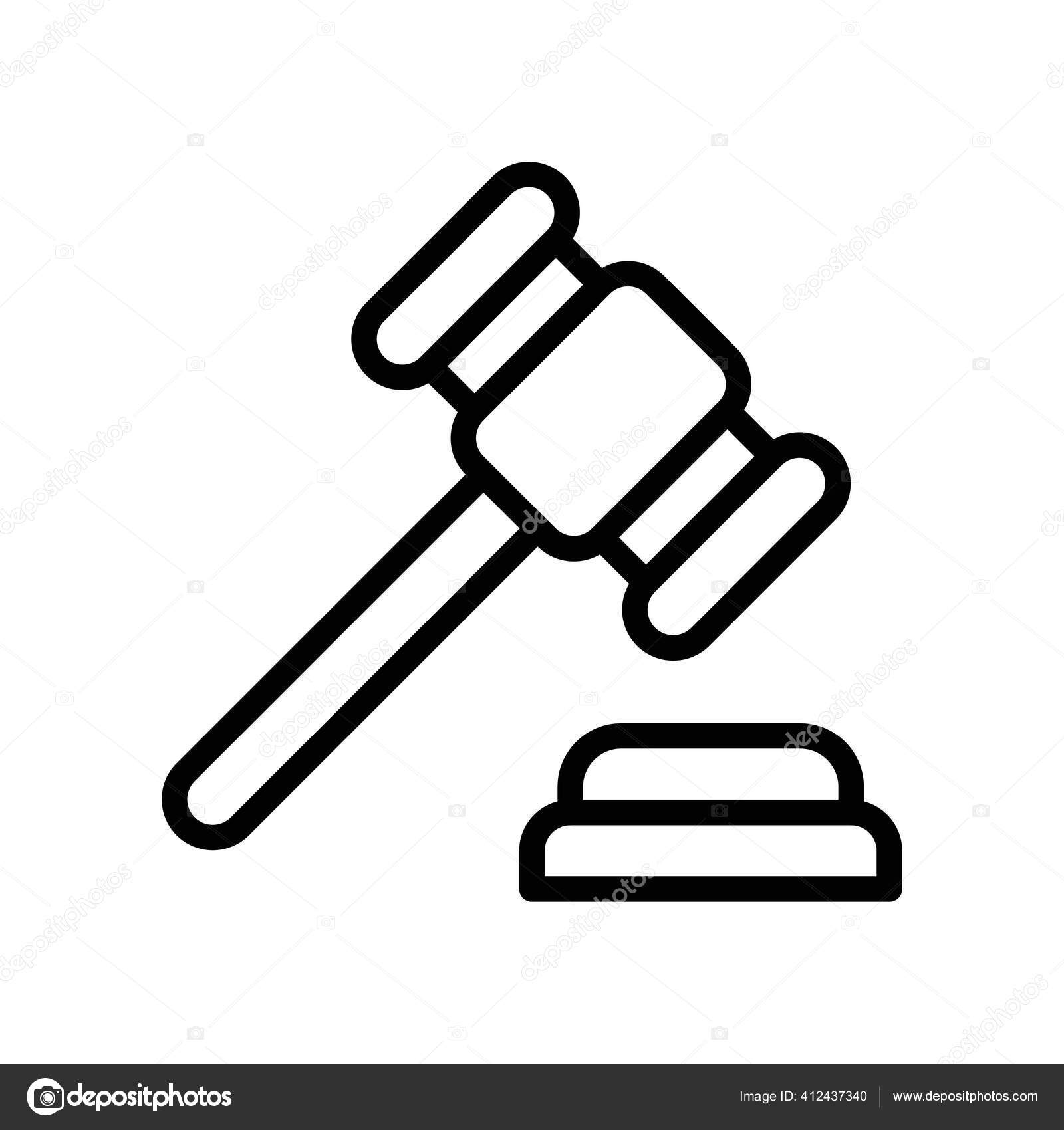 Protest Related Justice Judge Hummer Vector Lineal Style Stock Vector ...