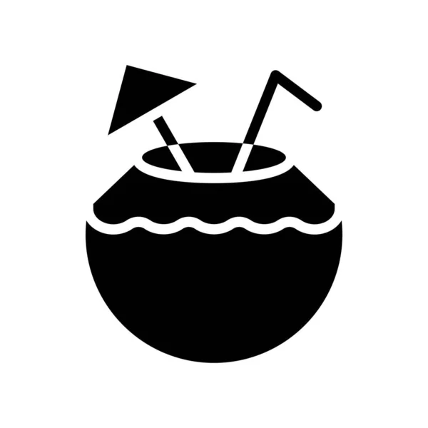 Hawaii Icon Related Coconut Water Pipe Umbrella Vector Lineal Style ...