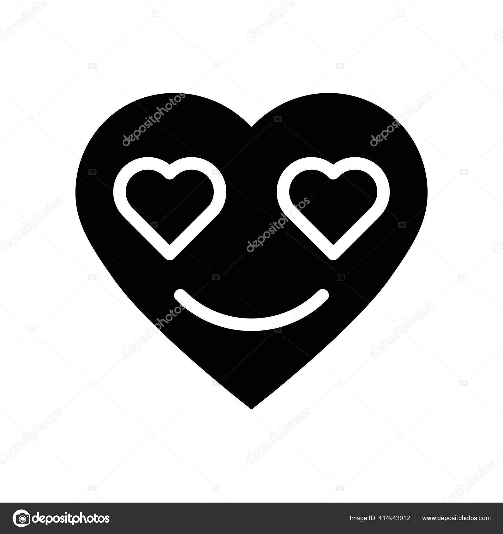 Corazón Emoticono Vector Ilustración Icono Diseño Sólido Aislado Vector ...