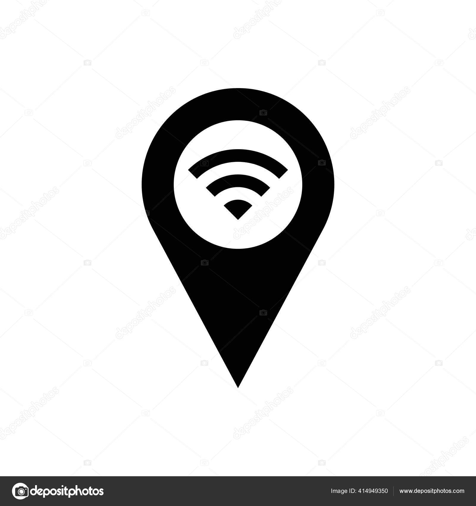 Icono Ubicación Wifi Ilustración Vectores Red Área Local Inalámbrica ...