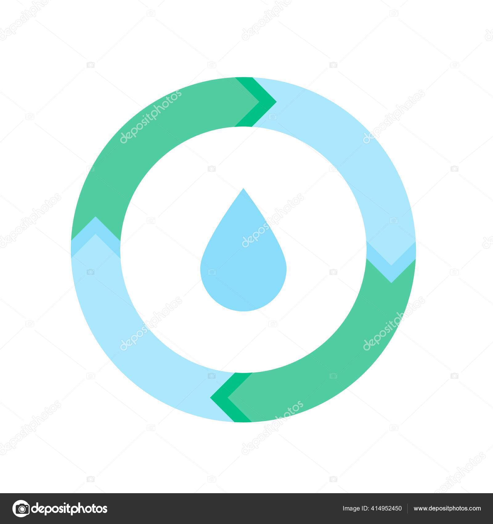 Sustainable Recycle Related Recycling Water Vector Flat Style Stock ...