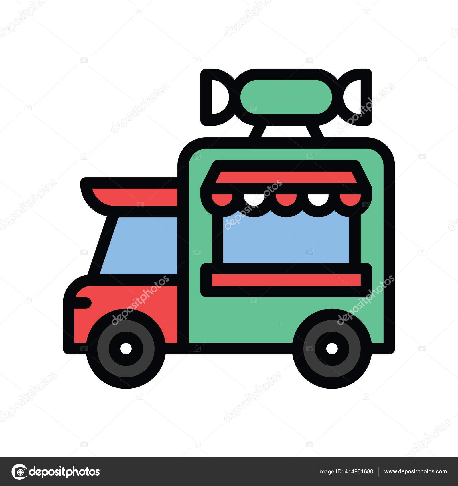 Candy Van Related Sweet Candy Vectors Editable Strokes Stock Vector by ...