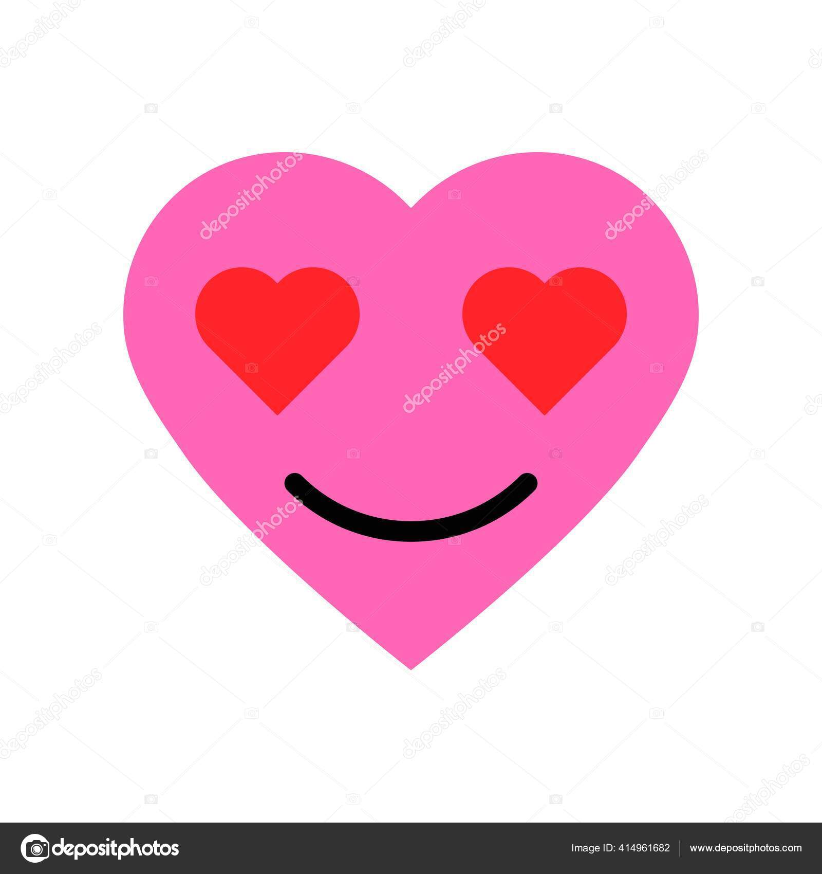 Heart Emoticon Vector Illustration Isolated Flat Design Icon Stock ...