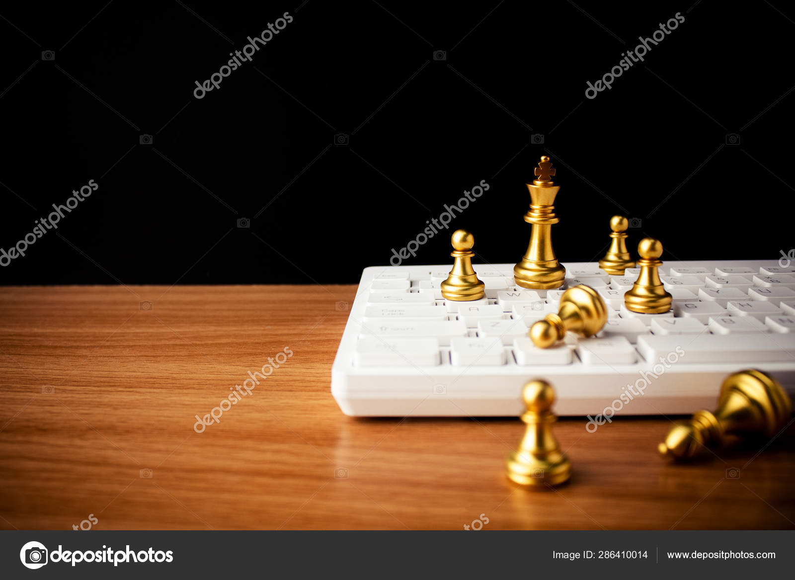 Golden Chess Keyboard Business Strategy Concept Stock Photo by ©issaro ...