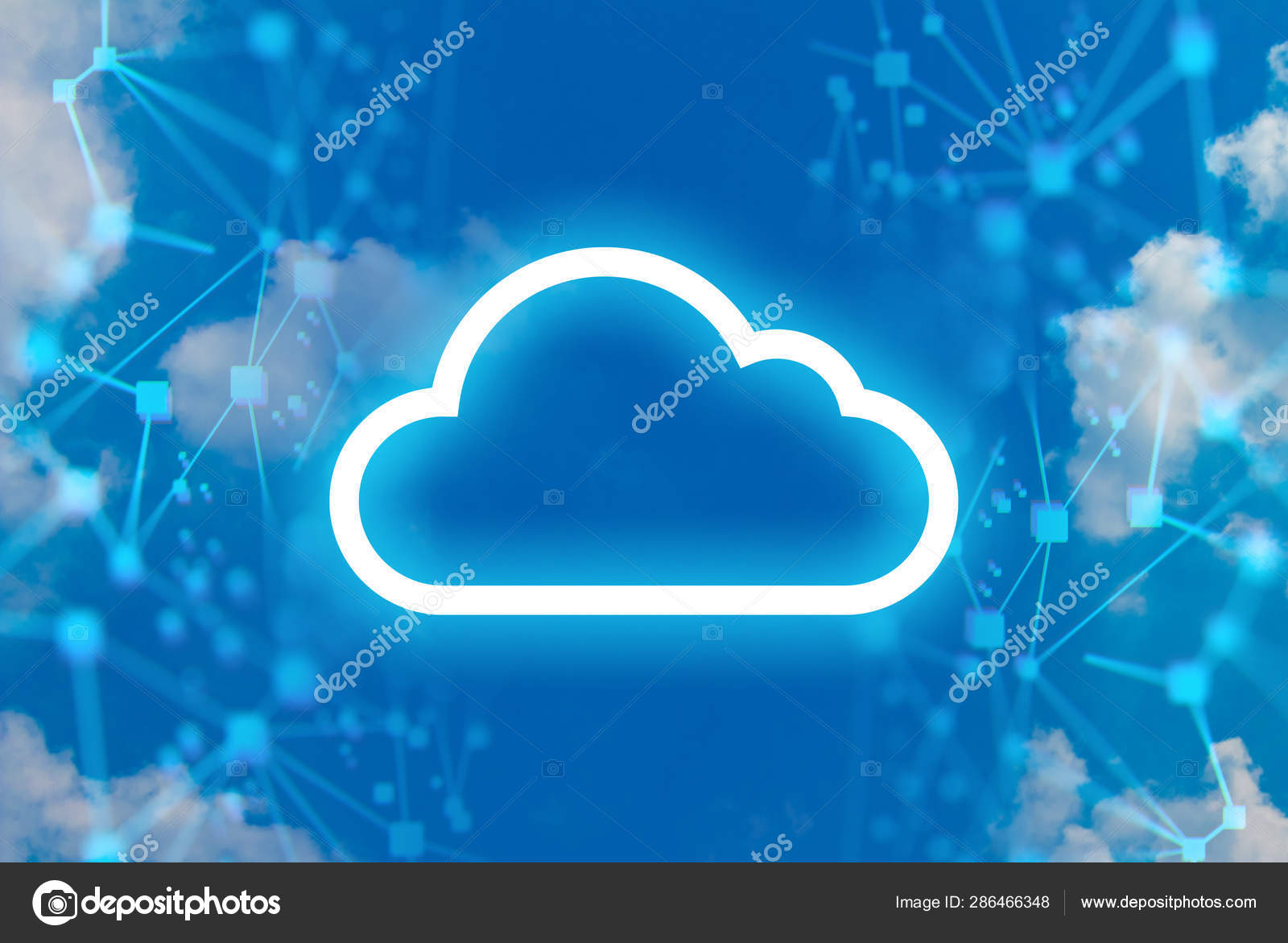 Blue Data Digital Cyber Abstract Connect Network Background — Stock ...