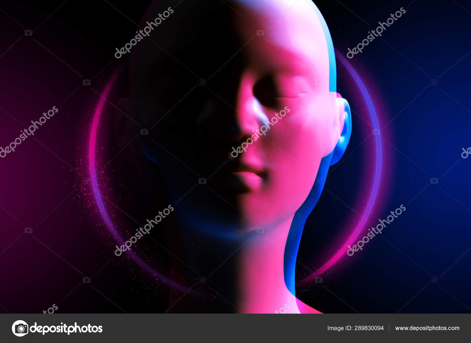 Cyberpunk Style Robot Bionic Automatic Face Futuristic Technology ...