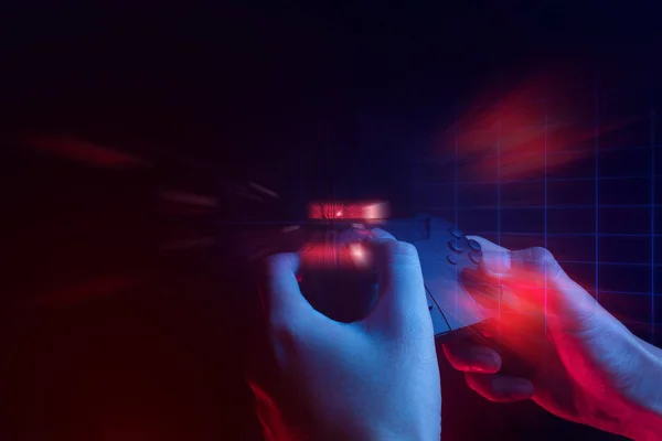 Gamer Boy Hand Holding Joystick Controller Electronic Playing Game ...