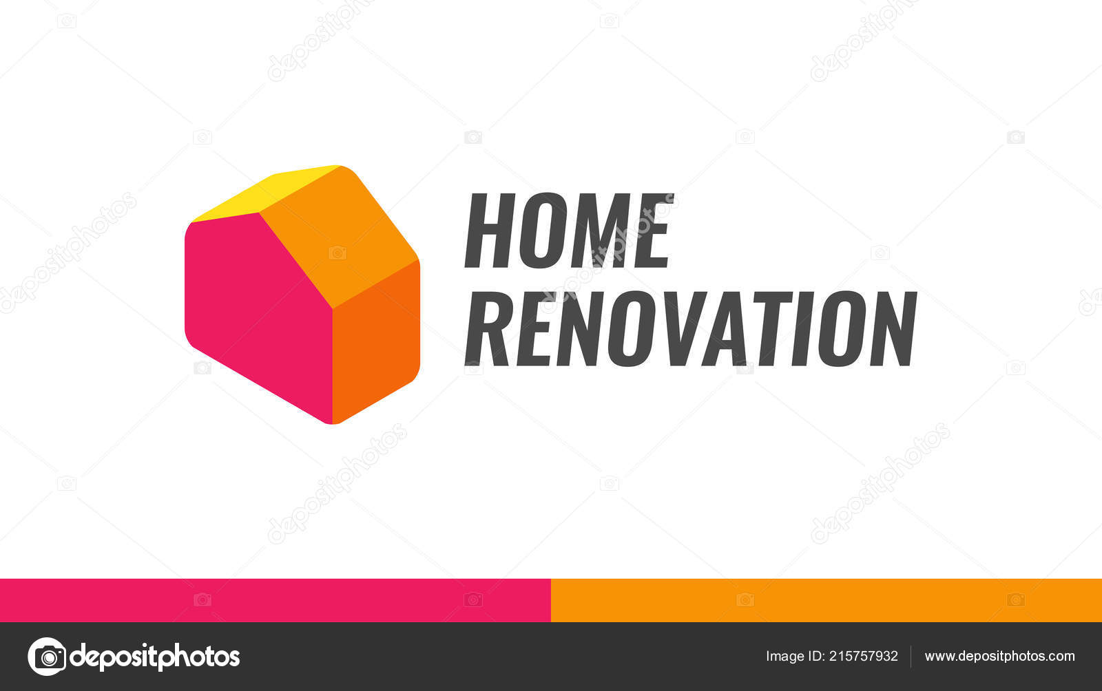Home Renovation Vector Logo Isometric Illustration House Remodel ...