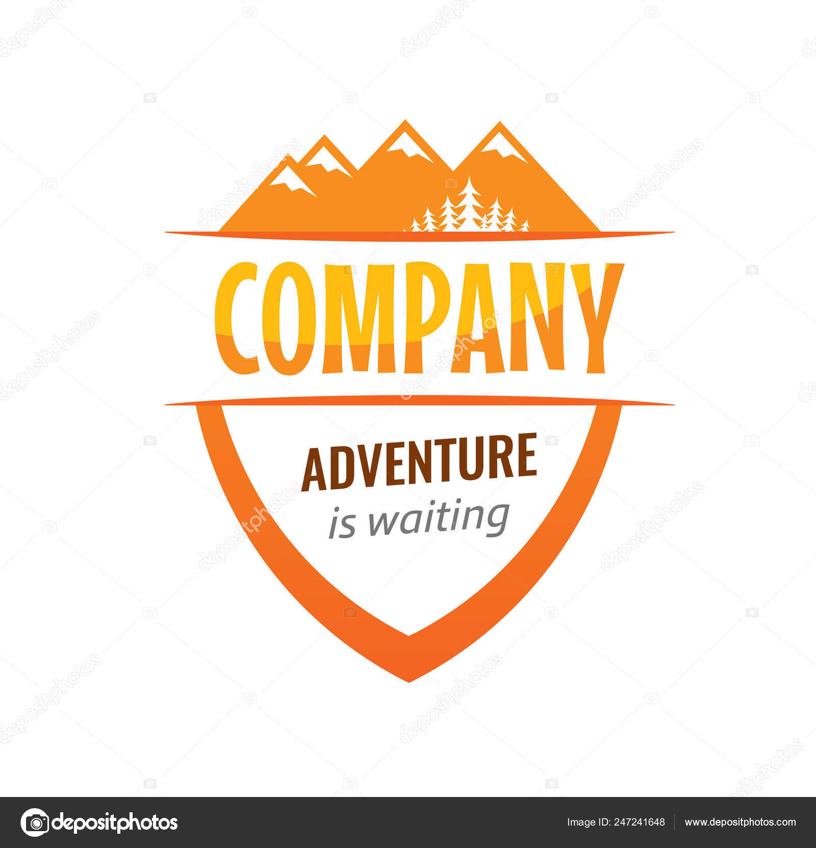 Badge Coat Arms Travel Expedition Company Vector Emblem Illustration ...