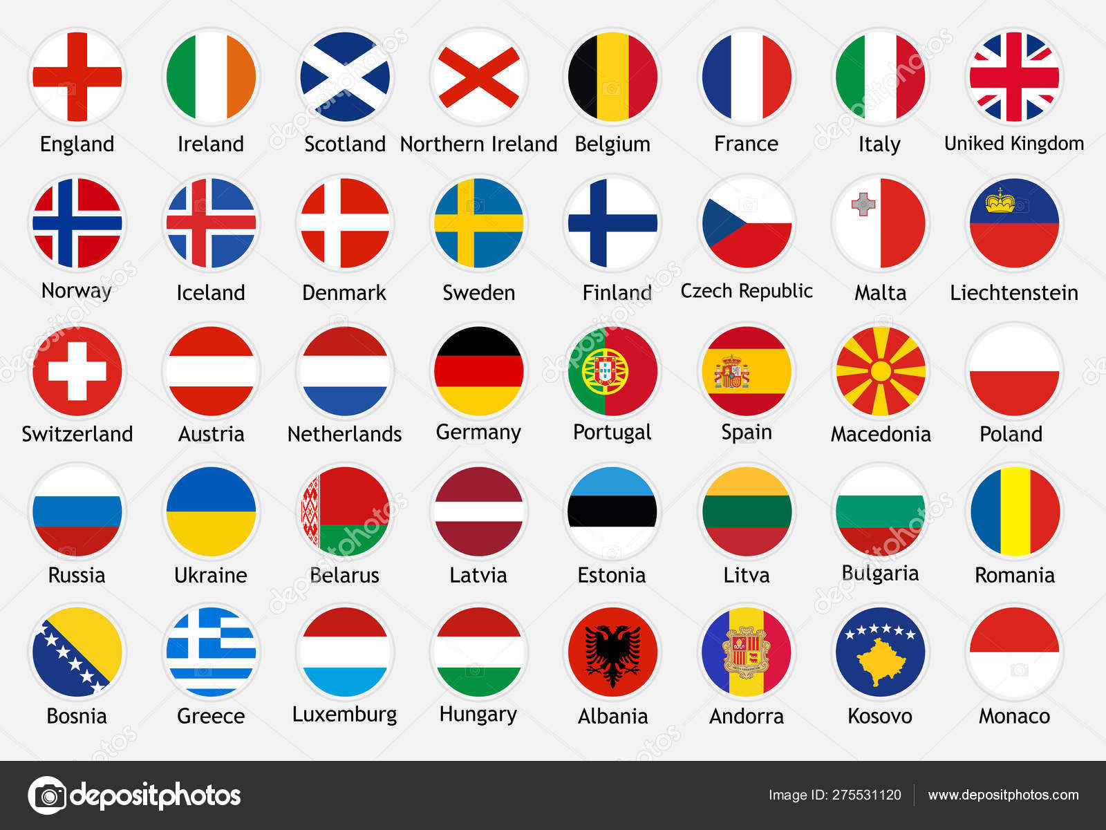European Countries Flags